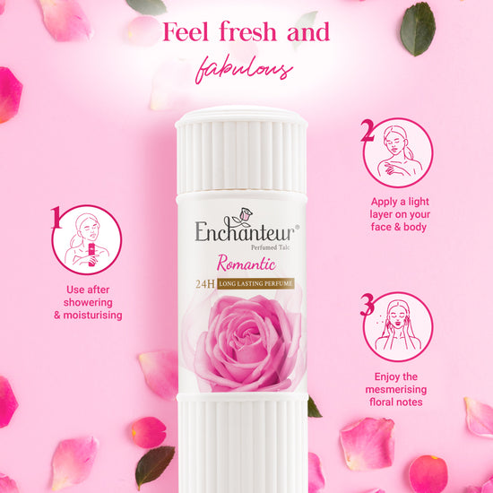 Enchanteur Romantic Perfumed Talcum Powder 250gms For Women